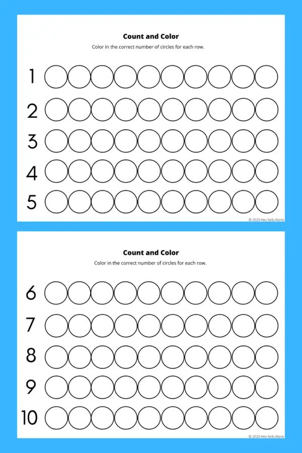 Count and Color Dot Printable Activity