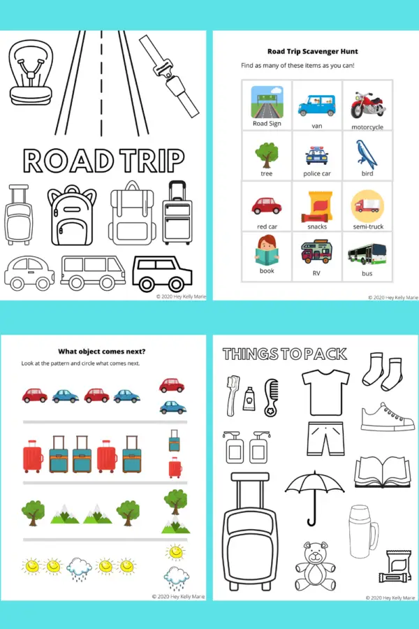 Free Road Trip Activity Book for Preschoolers