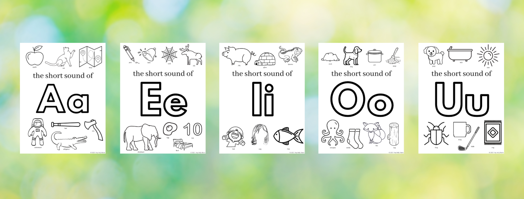 Free, Printable Vowel Coloring Pages with Short and Long Sounds