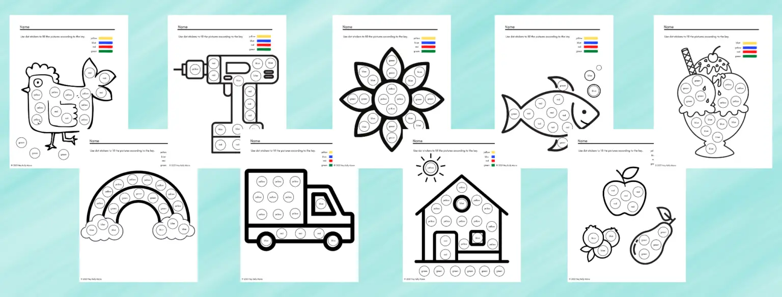 Free Dot Sticker Art Activities for Preschool and Kindergarten