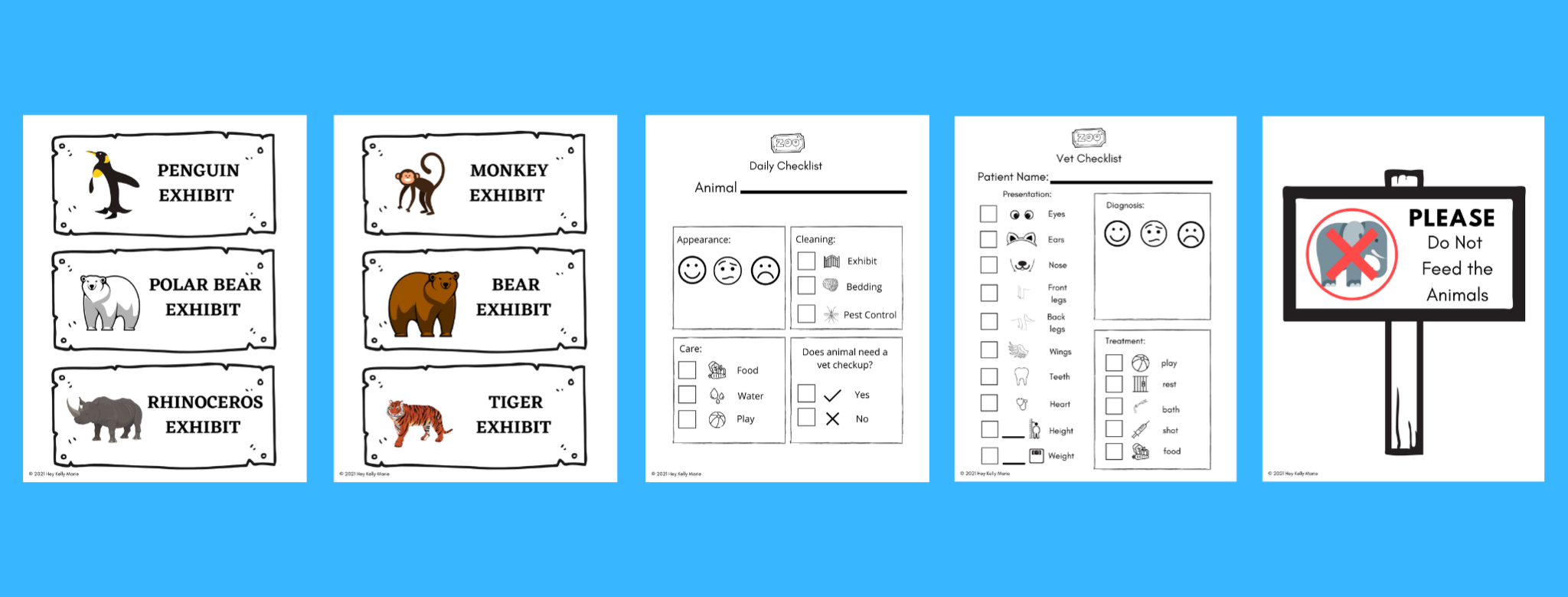 Free Zoo Dramatic Play Printables for Pretend Play at School and Home