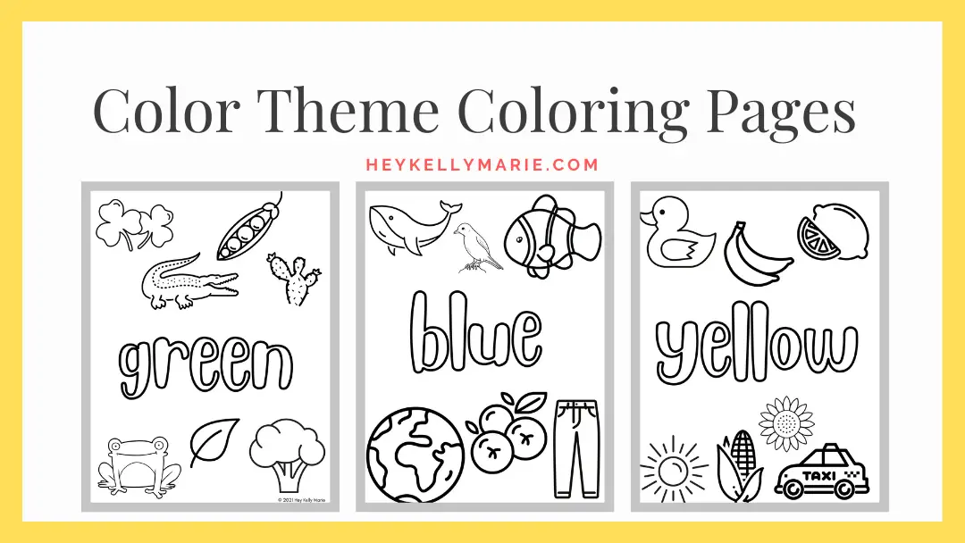 Colors Theme Preschool Coloring Pages