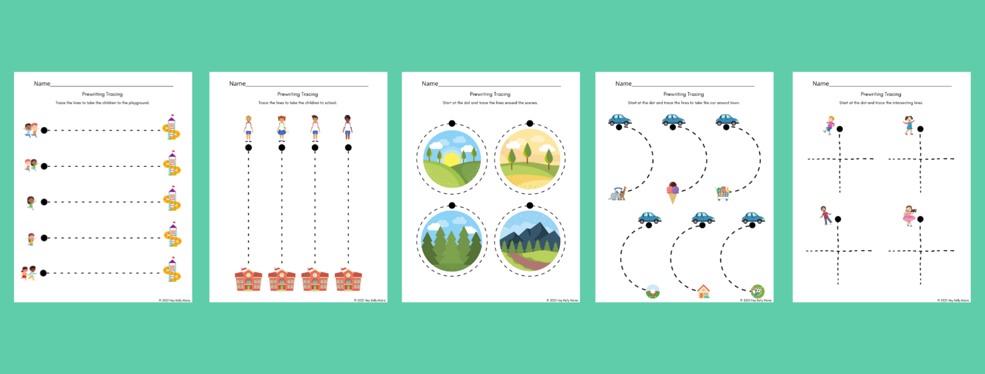 Free, Printable Prewriting Tracing Worksheets